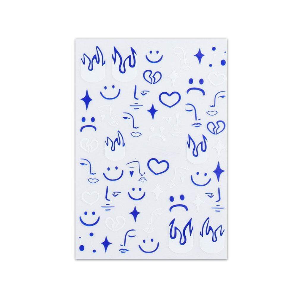 Klistermærker - Blue Smileys (E) – Gellak.dk